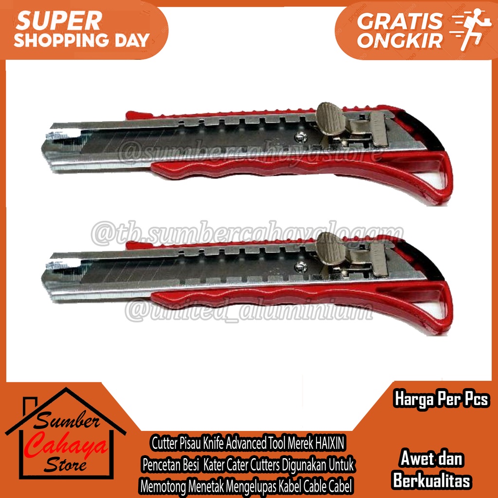 Jual Cutter Ukir Knife Advanced Tool Merek HAIXIN Pencetan Besi Kater ...