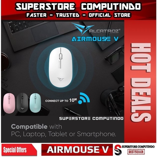 Jual Alcatroz Airmouse V | 1200 CPI | Ergonomic Design | Wireless Mouse ...