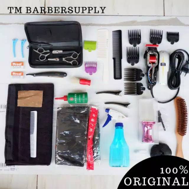 Jual Paket hemat barbershop alat cukur rambut lengkap original | Shopee ...