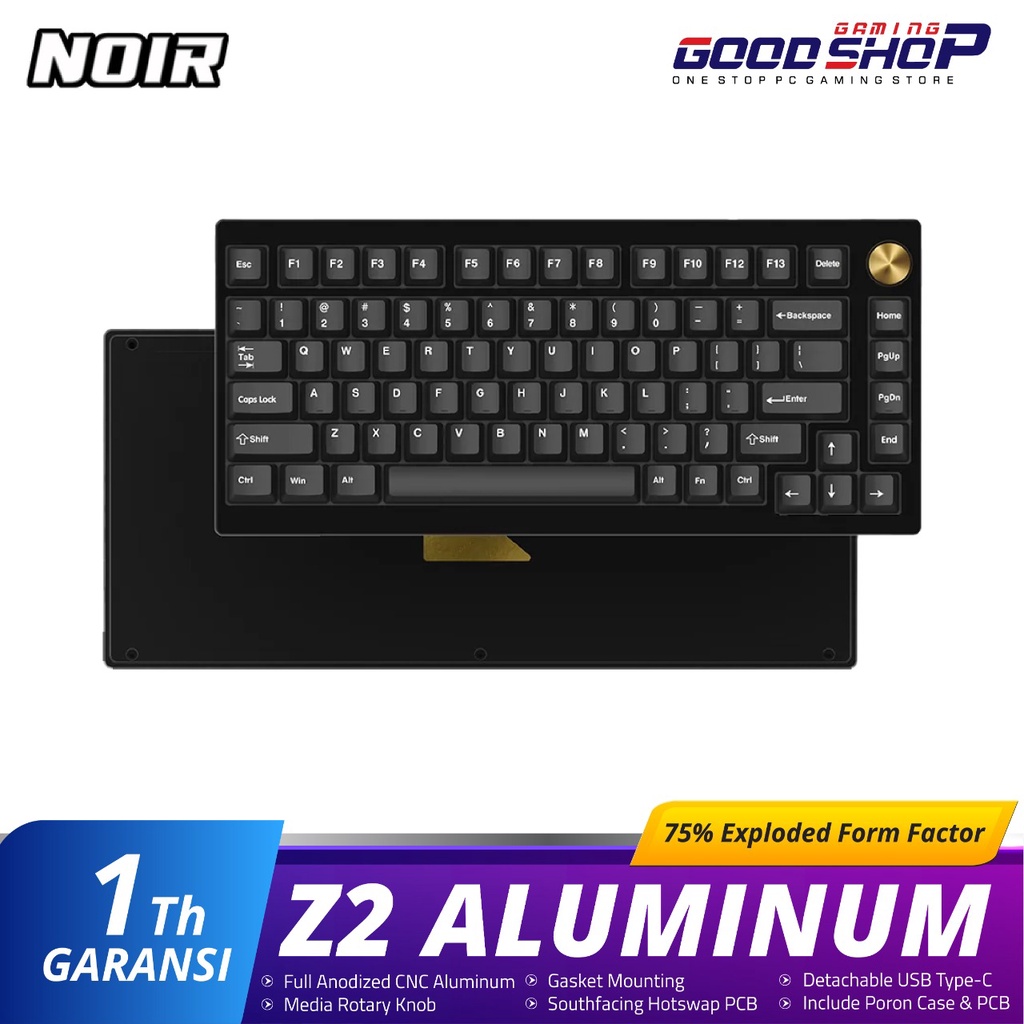 Jual Noir Z2 75% - Aluminum Custom Mechanical Keyboard | Shopee Indonesia