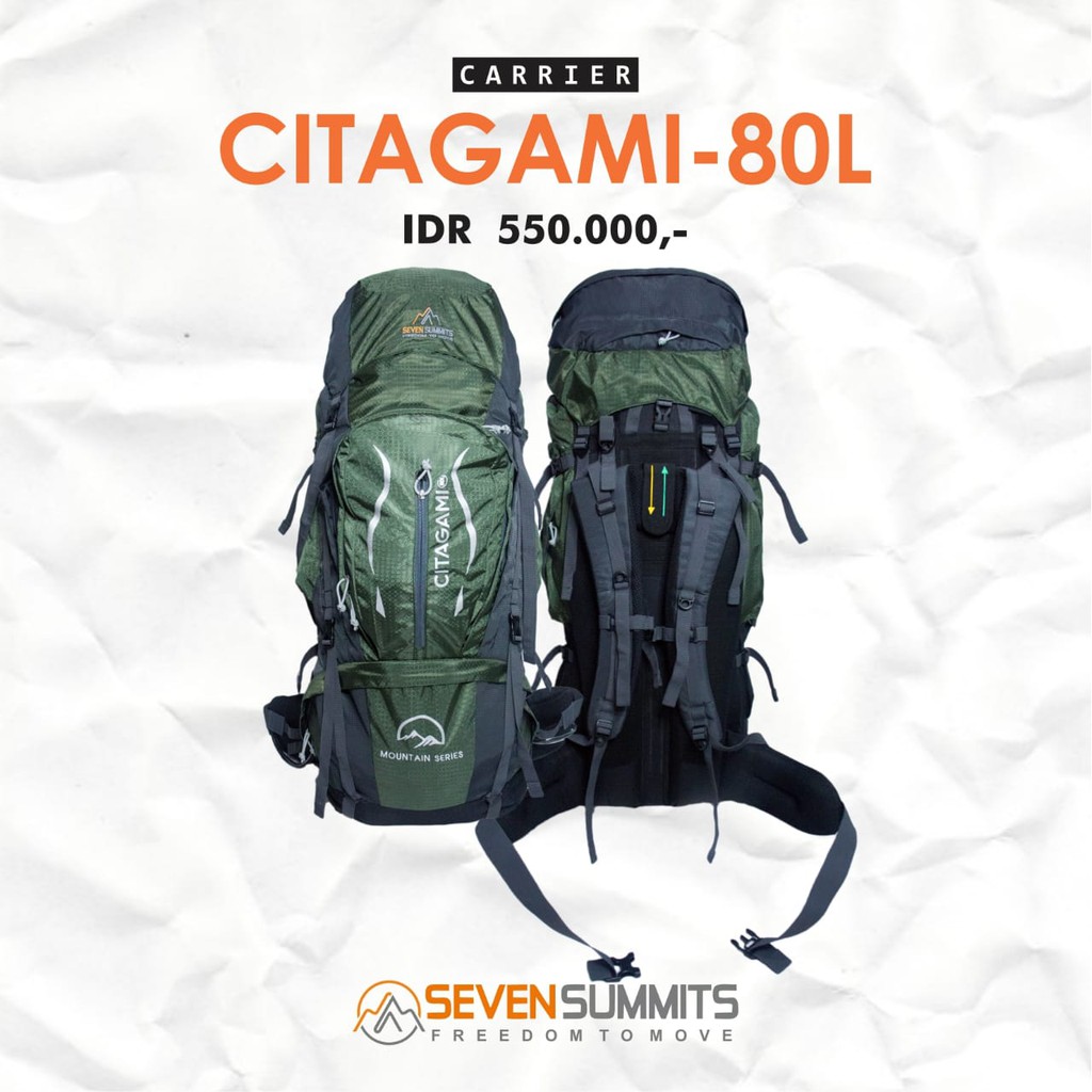 Jual carrier gunung seven summits citagami 80L liter/ Tas gunung seven summits citagami 60 liter ...