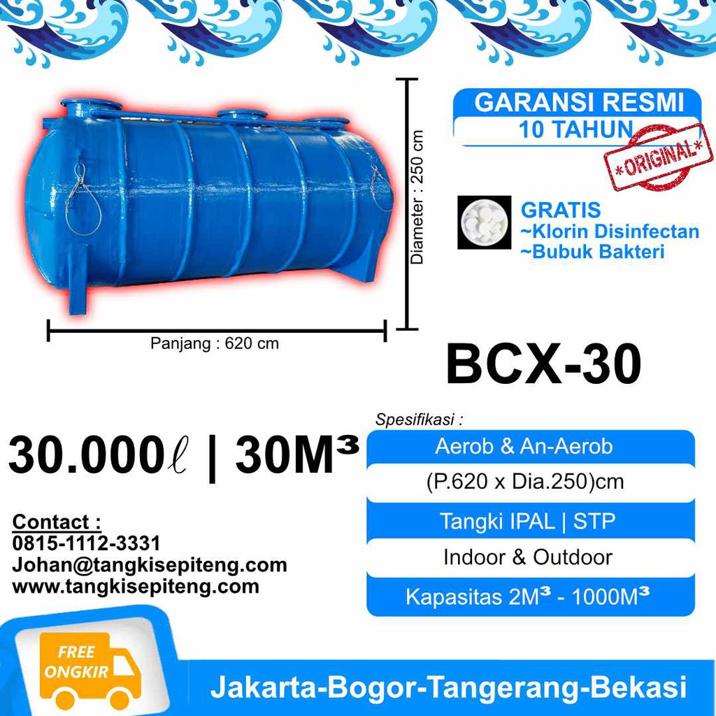 Jual TANGKI IPAL 30m3 / 30000 liter - Instalasi Pengolahan Air Limbah ...