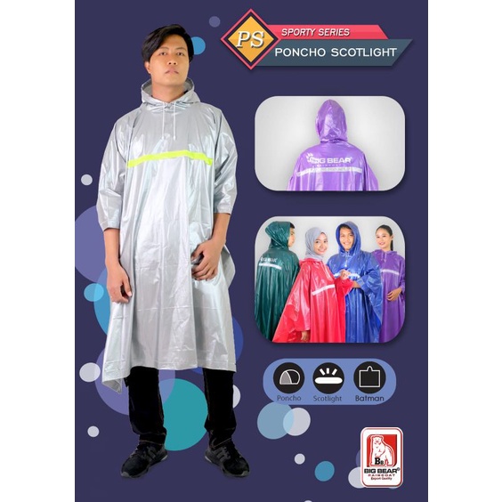 Jual Jas Hujan BIG BEAR : Poncho Kelelawar ( Poncho Scotlight Dewasa ...