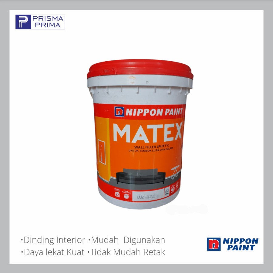 Jual Plamir Matex Putty Nippon Paint Dempul Penutup Retak Tembok 20 Kg | Shopee Indonesia