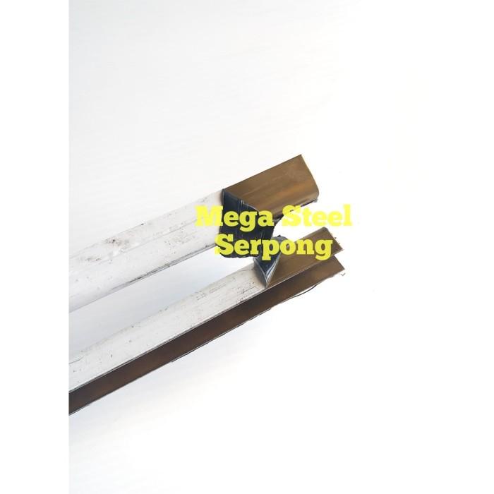 Jual List U HAIRLINE Stainless Steel Gold uk. 1 x 1 x 1 cm | Shopee ...