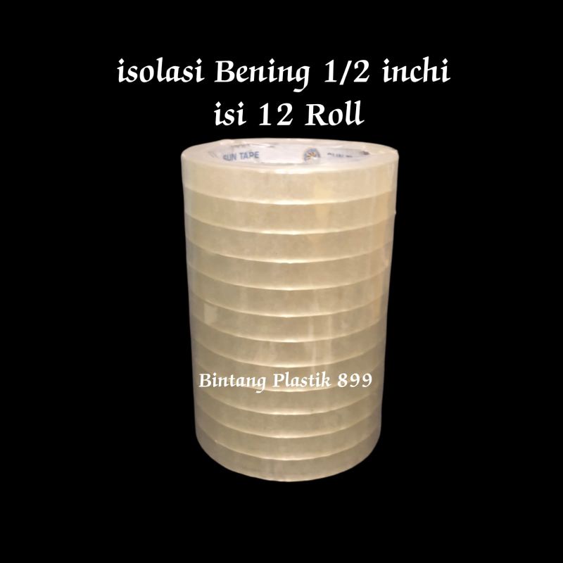 Jual Isolasi Bening uk 1/2inchi 72 yrd (isi12pcs)1 inchi 72 yrd (isi 6 ...