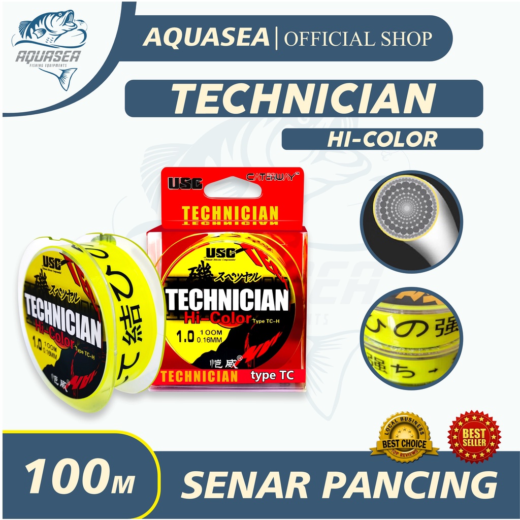 Jual AQUASEA Tali Pancing Technician 100M Senar Pancing Fishing Line ...