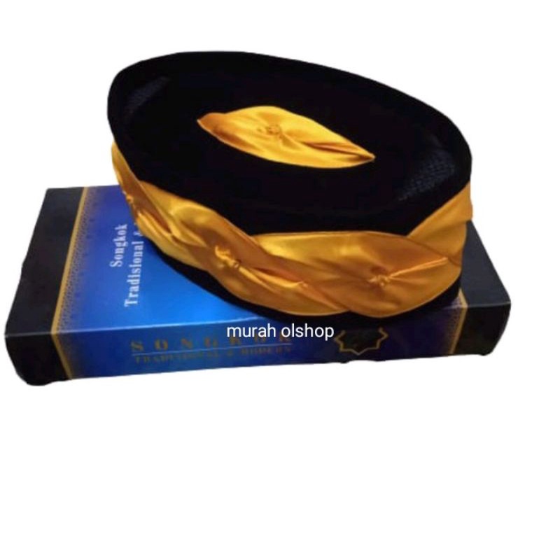 Jual Peci Kopyah Kopeah Kopiah Songkok Hitam AC Kembang Kol Kuning Peci ...