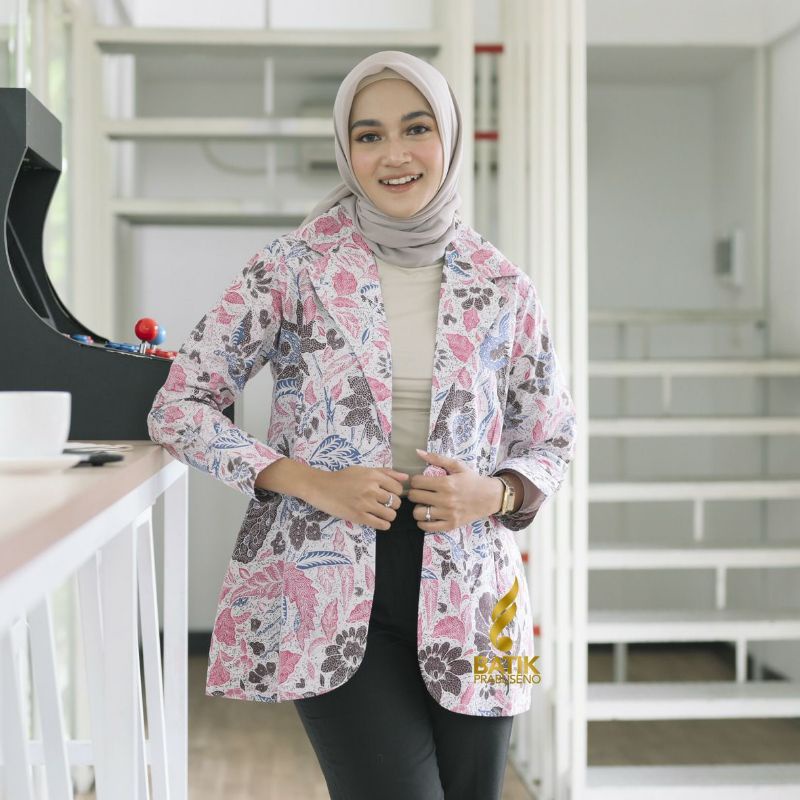 Jual Blazer Batik Wanita Motif Maeswara Lengan Panjang Tradisional Baju ...