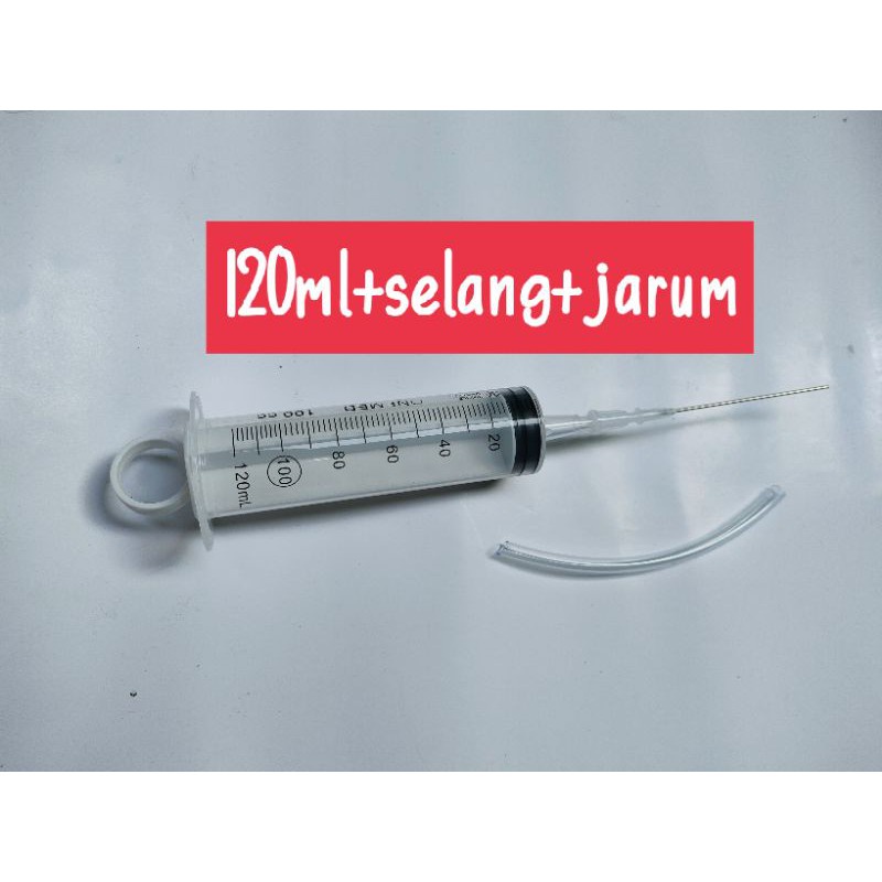 Jual syringe suntikan besar 300Ml plus selang dan jarum suntikan 100 ml ...
