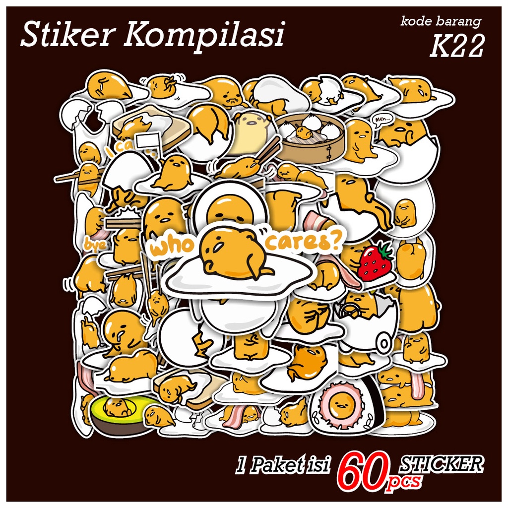 Jual 60 PCS STICKER GUDETAMA SERIES LAZY EGG TELUR CUTE LUCU AESTHETIC ...