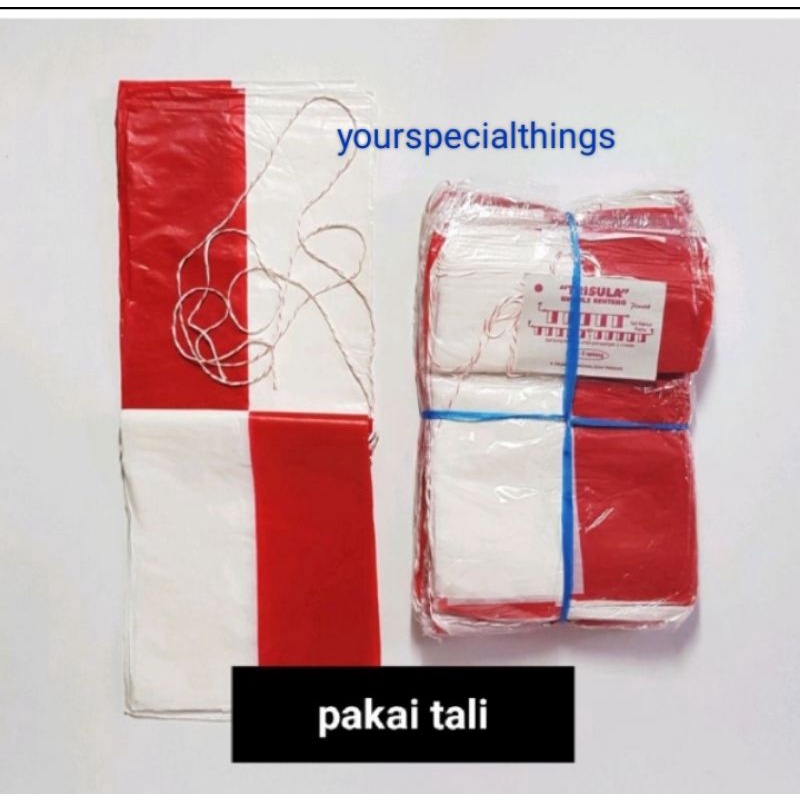 Jual BENDERA PLASTIK MERAH PUTIH +TALI / BENDERA PLASTIK / DEKORASI ...