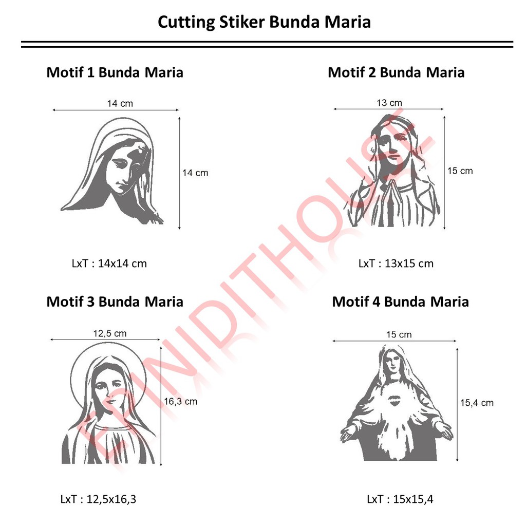 Jual Stiker Bunda Maria Holy Virgin Mary Katolik Mobil Motor Laptop ...