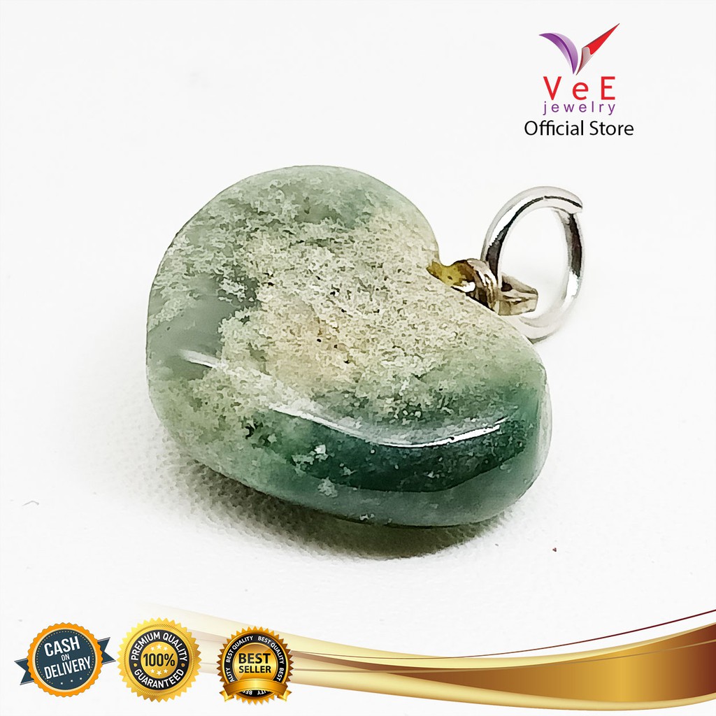 Jual Liontin Batu Giok Hijau Burma Asli Cina Love Mini - VeE Liontin ...