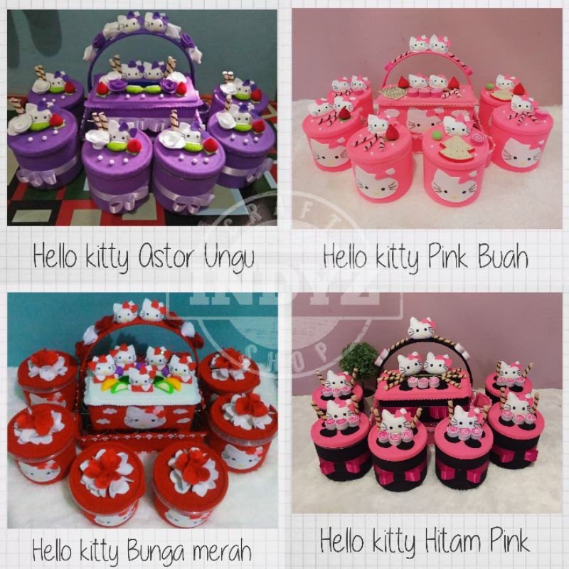 Jual Toples hias tutup Tekan seri Hello kitty isi 6 toples+kotis ...
