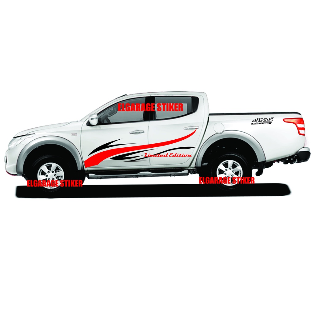 Jual Stiker mobil double cabin cutting stiker body mobil hilux triton ...