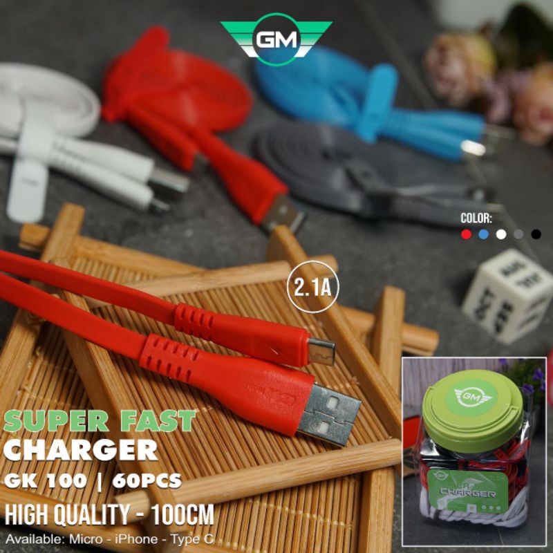Jual Kabel Data ORI Fast Charging GM GK 100 - Micro USB | Shopee Indonesia