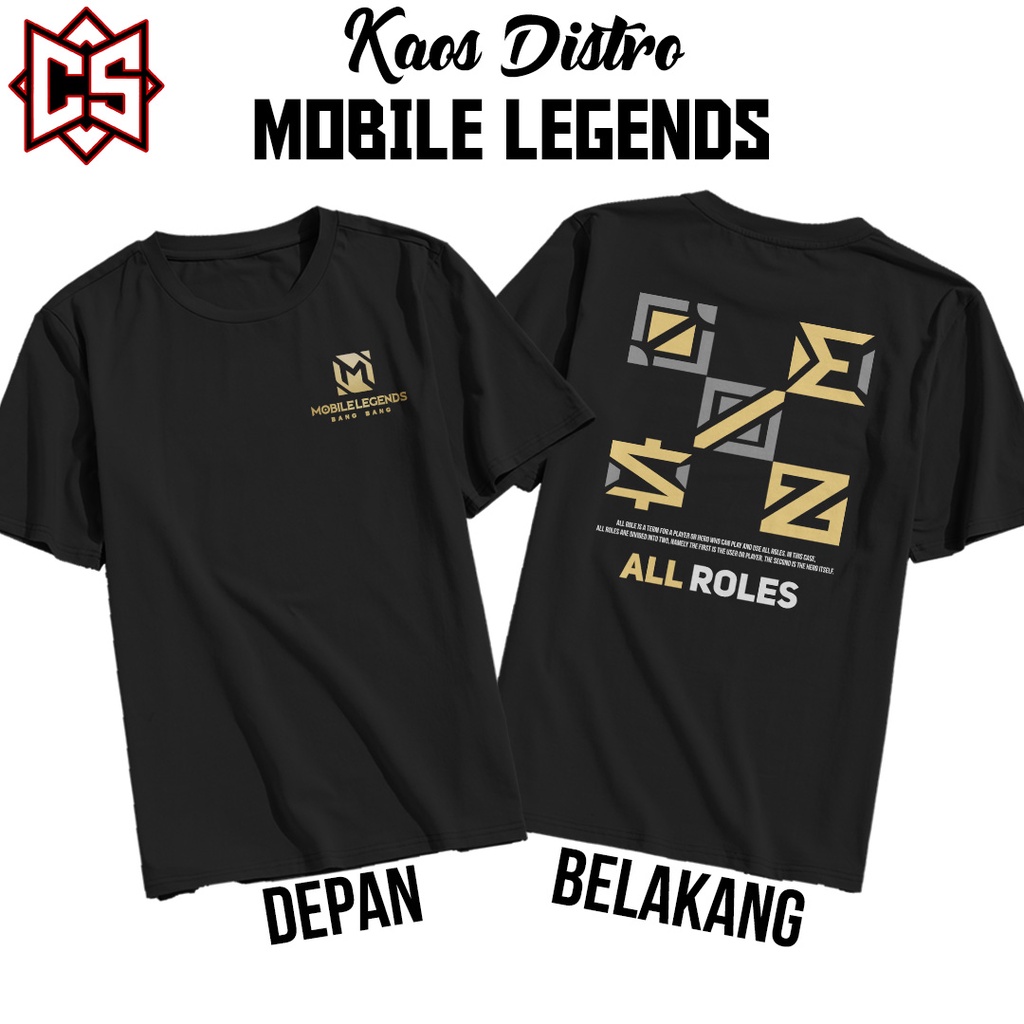 Jual Kaos Baju Distro Game Mobile Legends Bang-Bang All Roles/SEMUA ROLES Lane Exp Jungler Mid ...