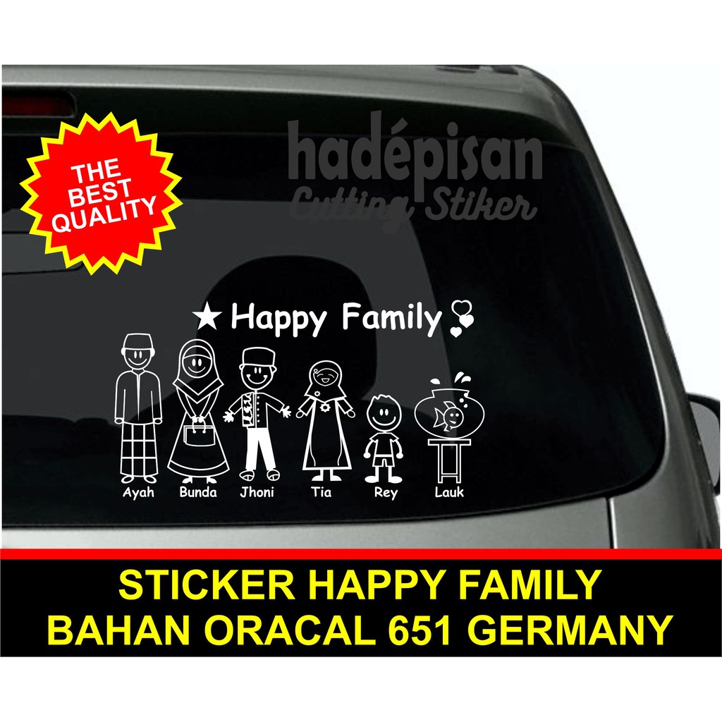 Jual STIKER MOBIL HAPPY FAMILY CUTTING STICKER KARAKTER KELUARGA UNIK ...