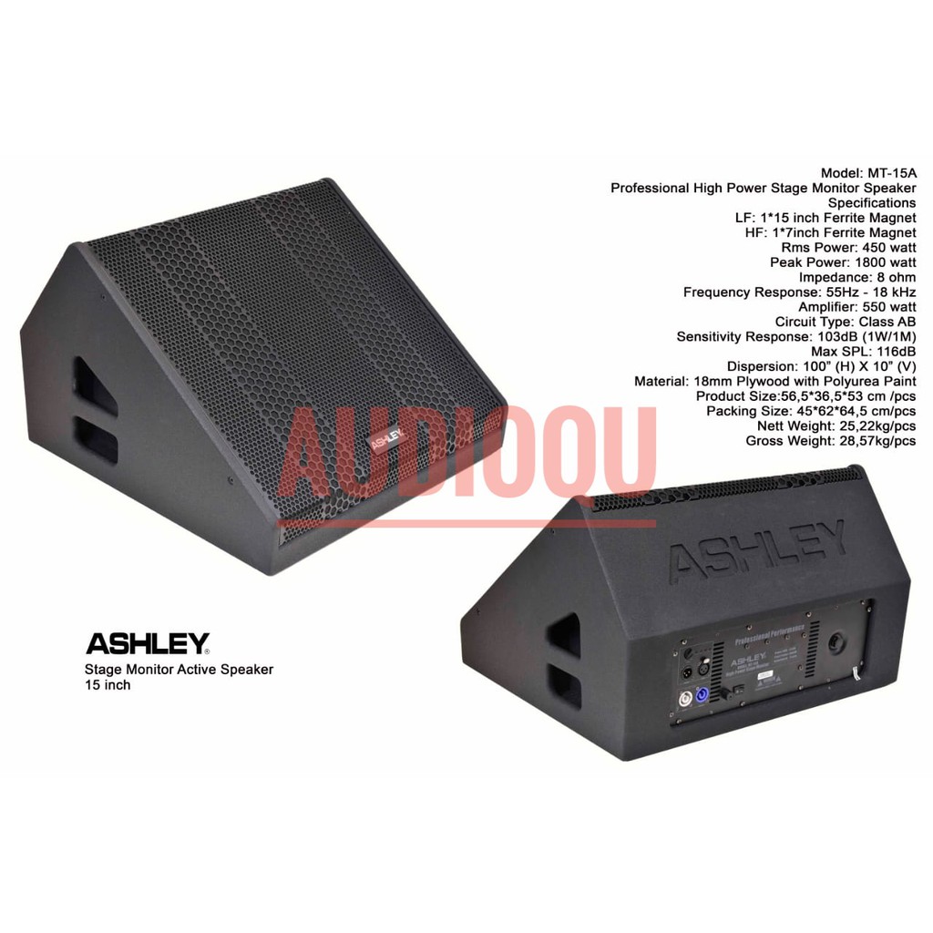 Jual Speaker Aktif ASHLEY Stage Monitor MT 15A MT15A ORIGINAL 15 inch ...