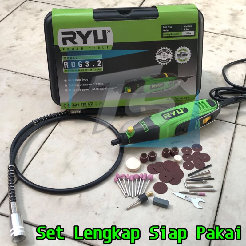 Jual Mini Die Grinder RYU RDG 3.2 Mesin Bor Tuner Gerinda Mini Bor Gantung RYU RDG 3.2mm ...