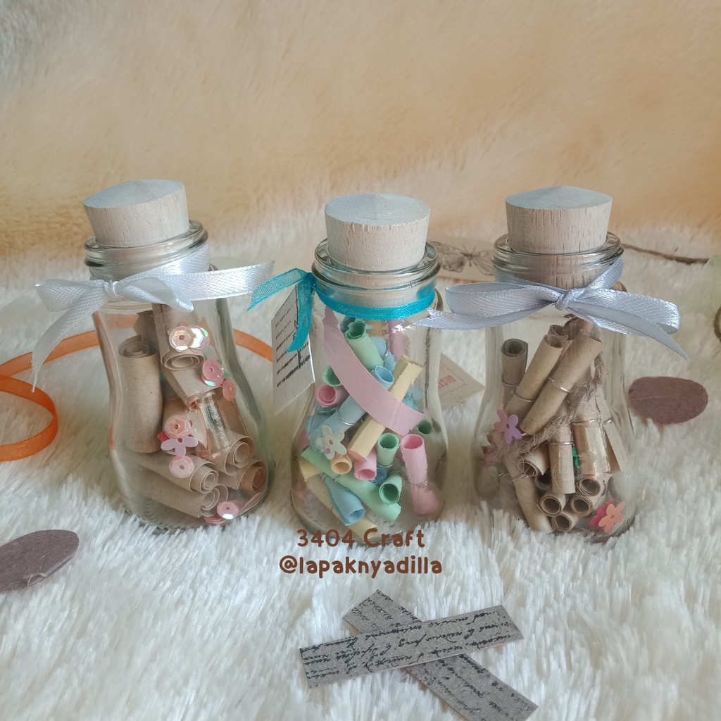 Jual 50ml isi 30pcs + ring Wise Words - Messages In a Bottle - Jar of ...