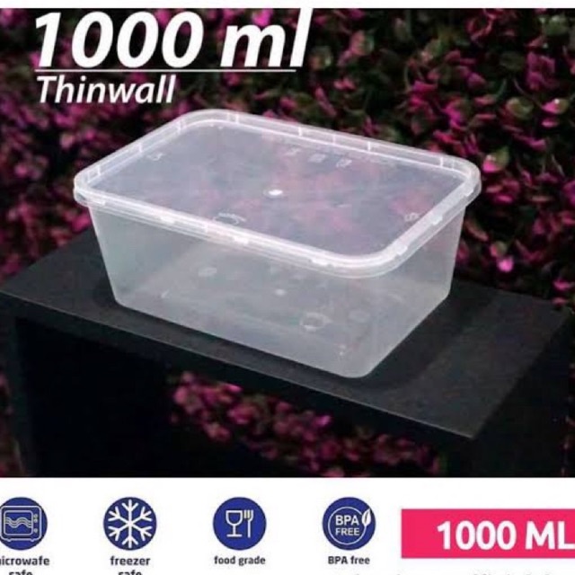 Jual Thinwall Dm Rec 1000 ml Wadah Plastik isi 25 pcs | Shopee Indonesia