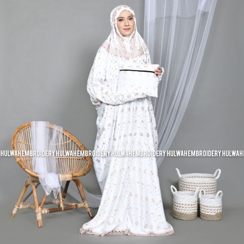 Jual Mukena Terusan Kain Lembut Nyaman Bordir Cantik Mukenah Terusan ...
