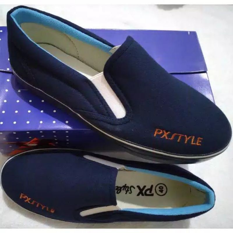 Jual sepatu px style 128/179 slip on kanvas pria | Shopee Indonesia