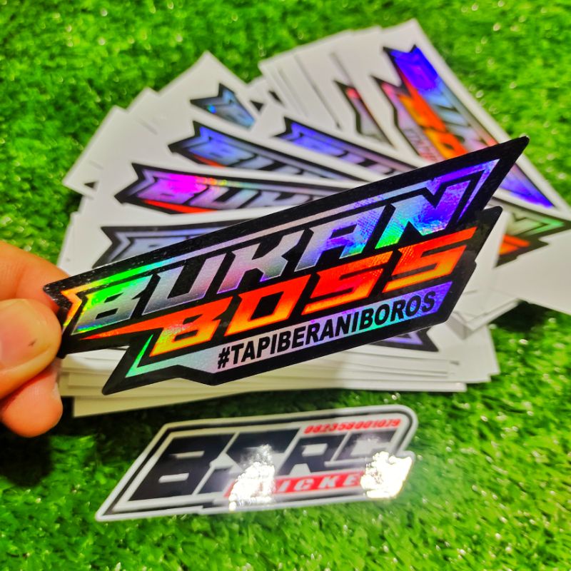 Jual sticker bukan bos tapi berani boros hologram | Shopee Indonesia
