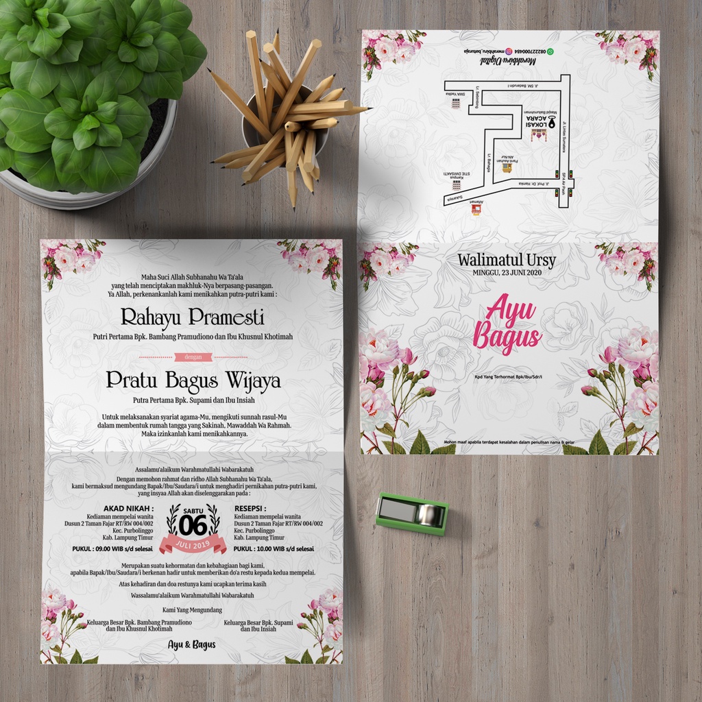 Jual CETAK KARTU UNDANGAN PERNIKAHAN MODEL POTRAIT KHITAN SYUKURAN ...