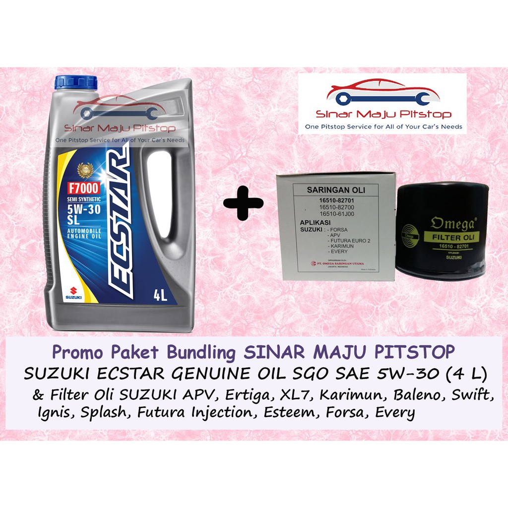 Jual Paket Oli SGO ECSTAR 5W-30 & Filter Oli Mobil SUZUKI APV & ERTIGA ...