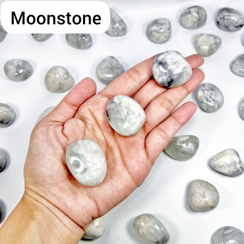 Jual Moonstone Crystal Tumble / Batu Alam Natural Healing Stone Tumbled ...