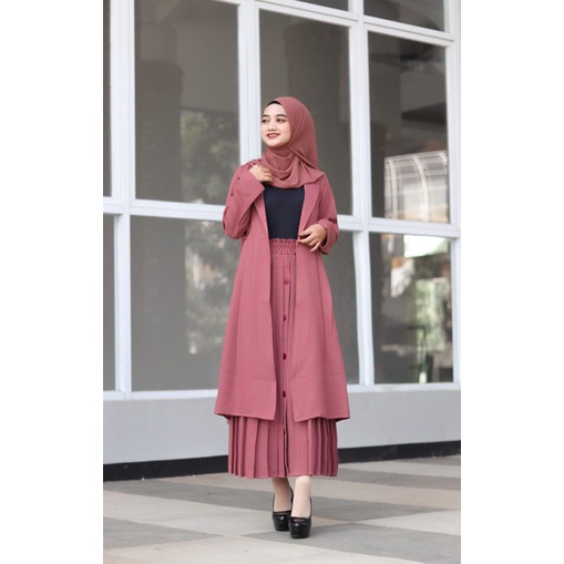 Jual one Set + Rok Tunik Wanita (Zakiya Set rok) Muslim Jumbo Bahan ...