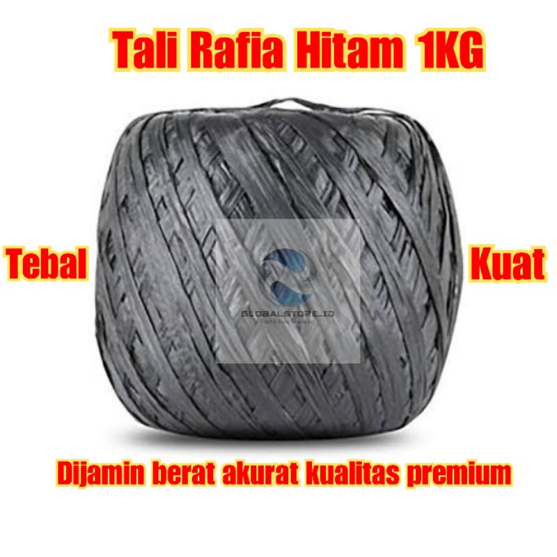 Jual Tali rafia gulungan hitam 1Kg | Shopee Indonesia
