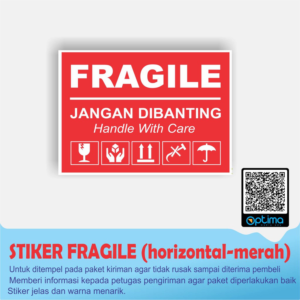 Jual STIKER FRAGILE MERAH MENDATAR | Shopee Indonesia