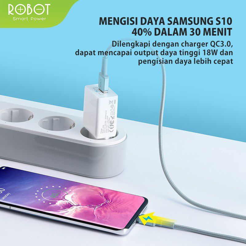 Jual ROBOT RSC100 Type C 100cm Data Cable Blue | Shopee Indonesia