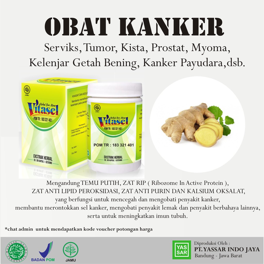 Jual OBAT KANKER | VITASEL | TEMU PUTIH | SERVIKS | KISTA | PROSTAT ...