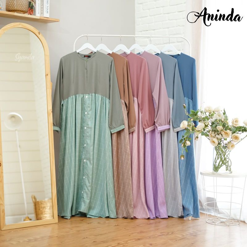 Jual Gamis Set Kombinasi Cantik Aninda Set By Syamila | Shopee Indonesia