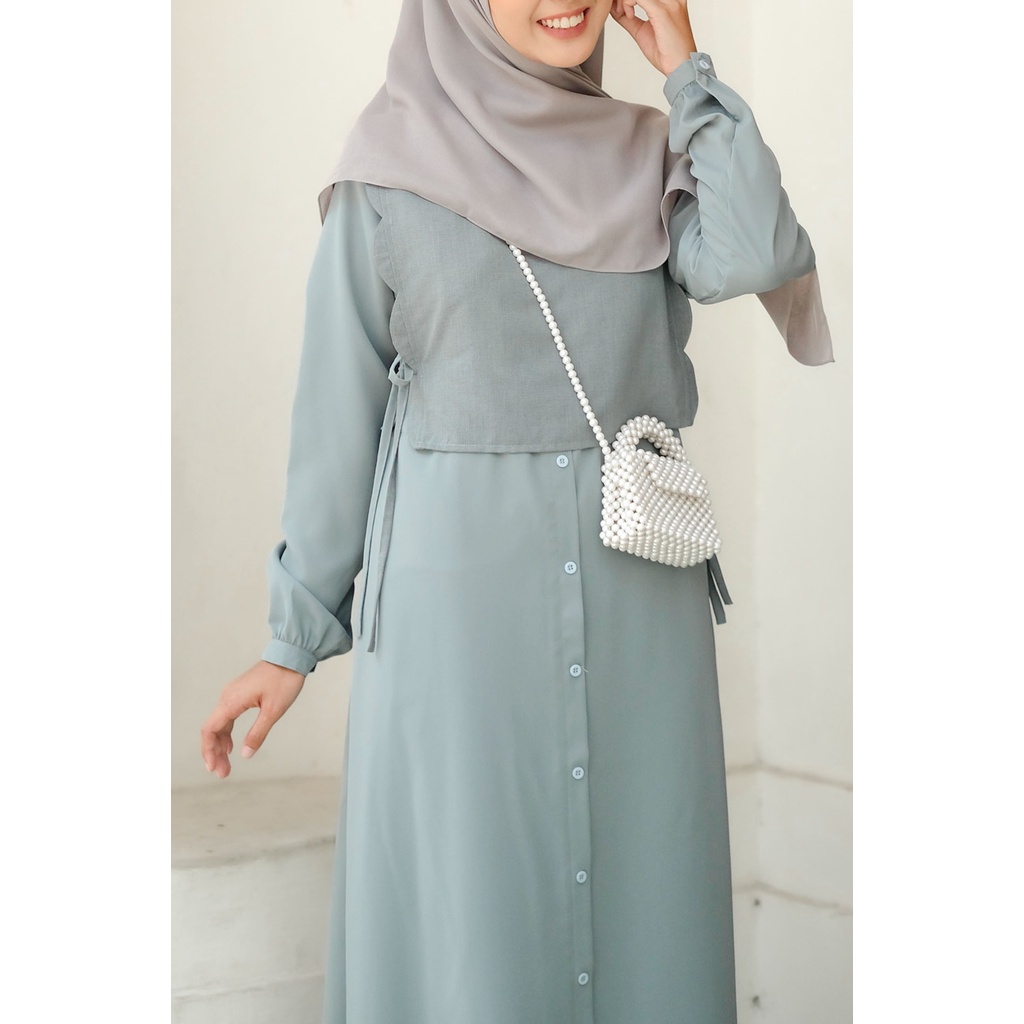 Jual Mylia Dress Gamis Muslim Kondangan Illiana Jade Green | Shopee ...