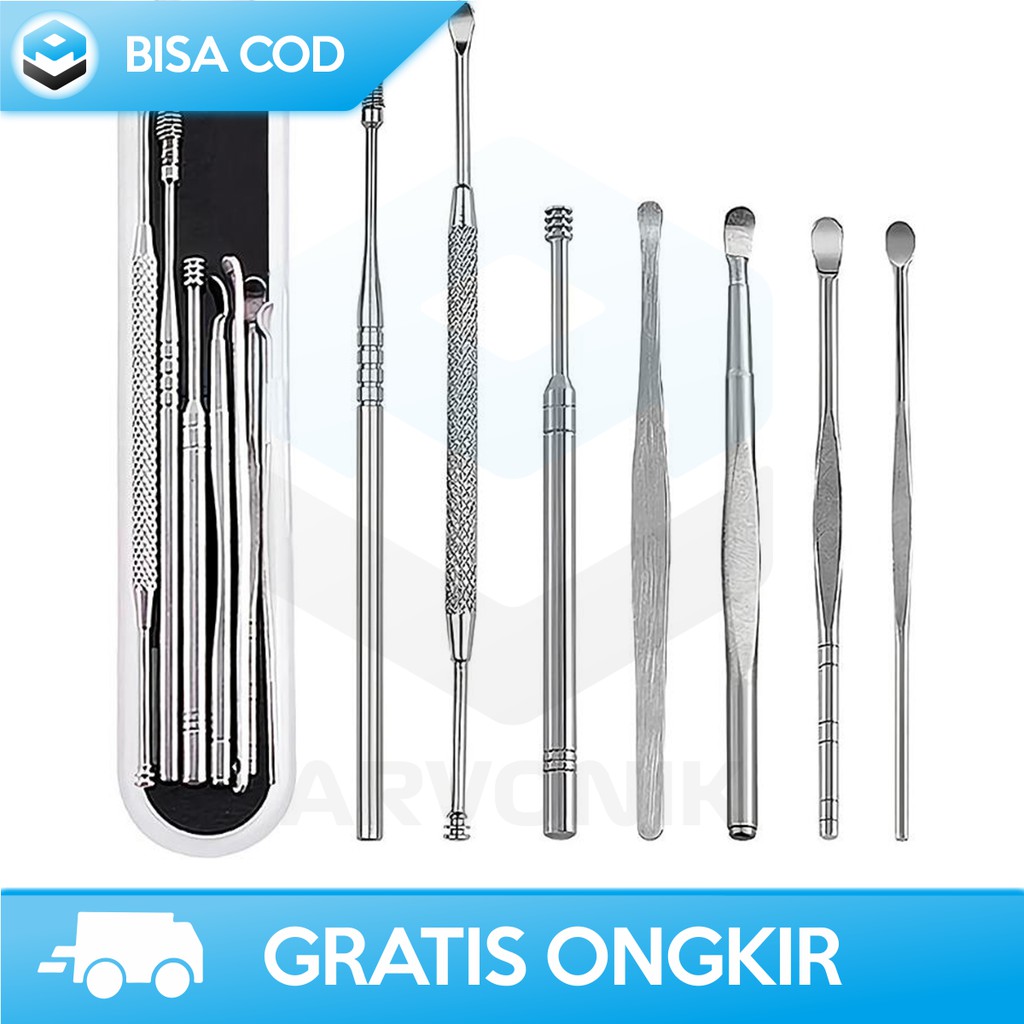 Jual PAKET PEMBERSIH TELINGA BESI STAINLESS ORIGINAL BIUTTE.CO - KOREK ...