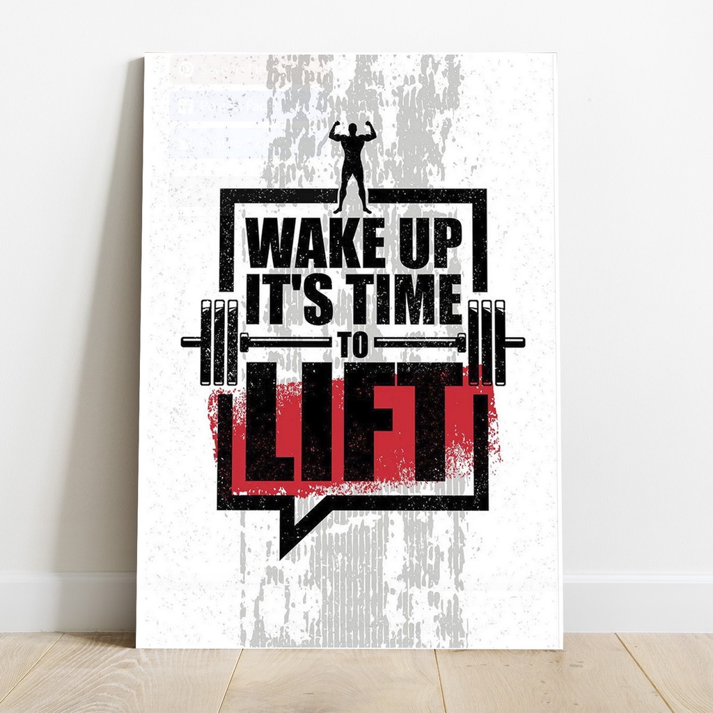 Jual Poster Wake Up Its Time to Lift Fitness Gym Sehat Bugar Olahraga ...