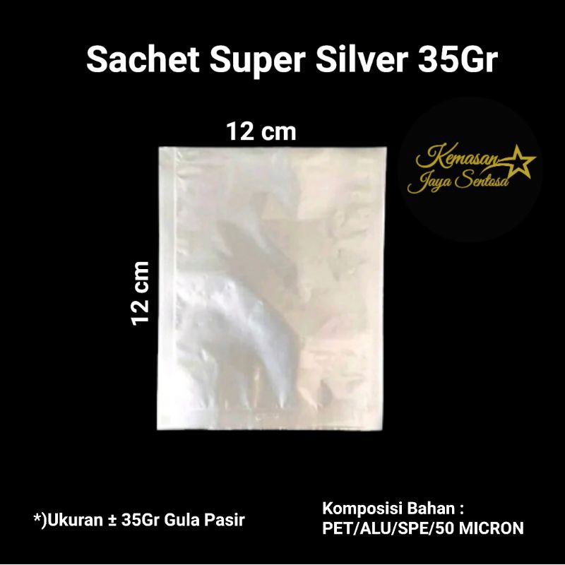 Jual Kemasan Sachet Alufoil Silver 35 Gram.( isi 100 Pcs ) Kemasan Kopi ...