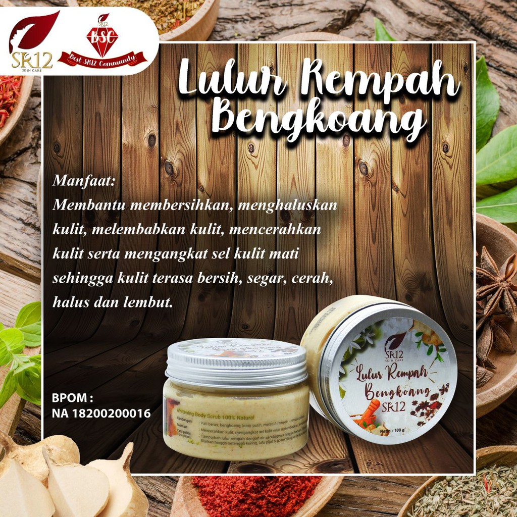Jual Lulur Rempah Bengkoang SR12 / Lulur Perontok Daki / Lulur Pencerah ...