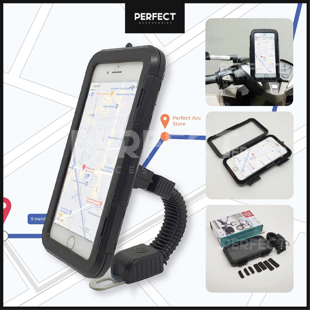 Jual Holder Motor Spion HP WATERPROOF Stang Phone Stand Bracket original | Shopee Indonesia