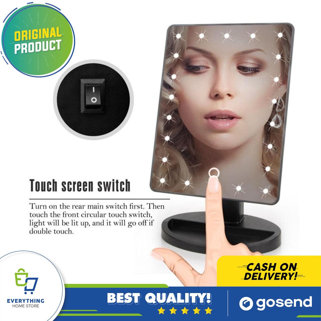 Jual Cermin Make Up Lampu LED TOUCHSCREEN Makeup Mirror Cermin Rias ...