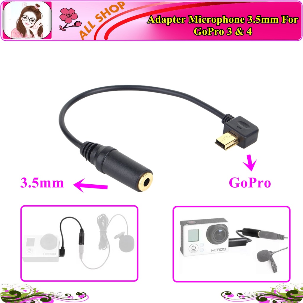 Jual Adaptor Mikrofon / Adapter Microphone 3.5mm For Gopro Hero 3 ...