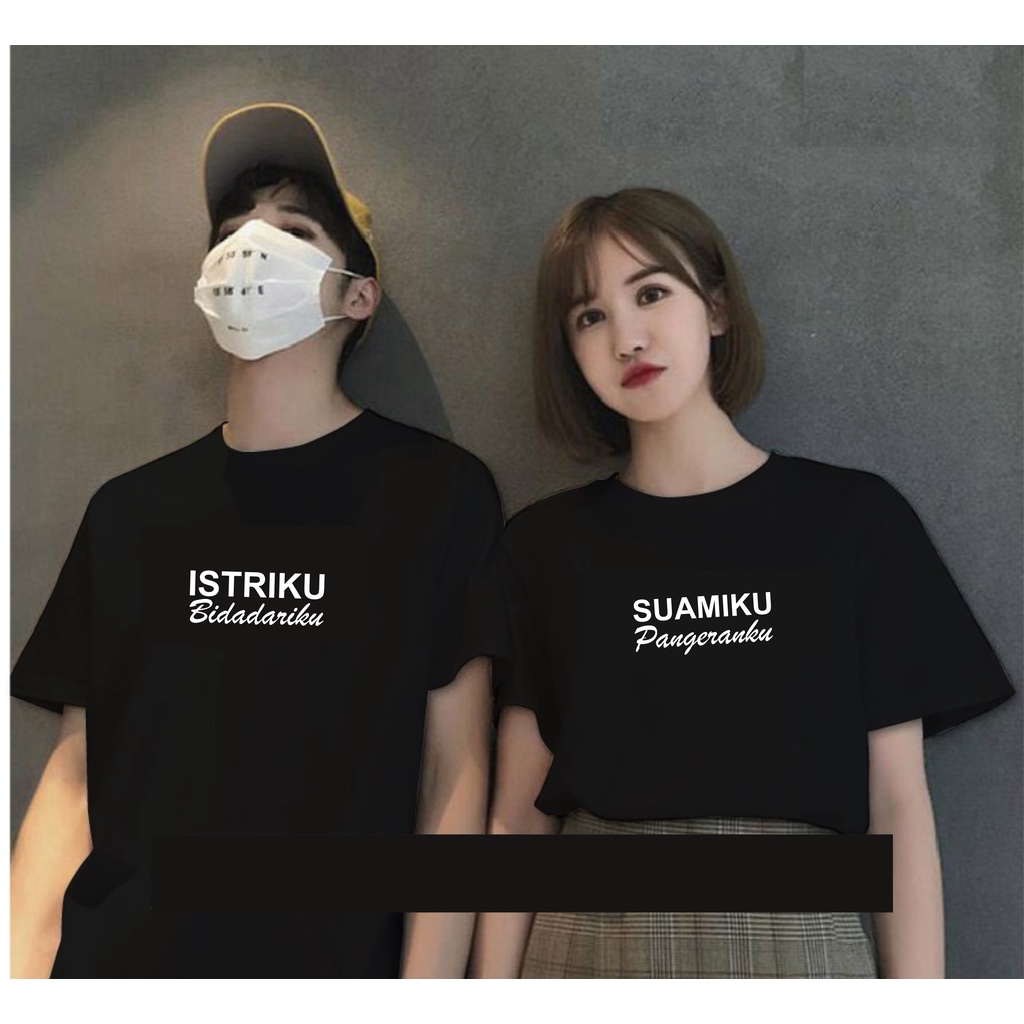 Jual KAOS COUPLE MOTIF ISTRIKU BIDADARIKU SUAMIKU PANGERANKU KAOS KAPEL ...