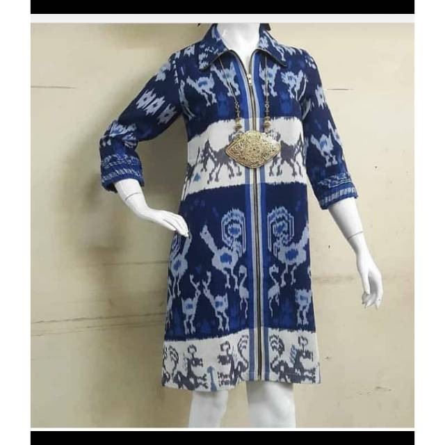 Jual Dress Tenun Ikat Resleting Jaket Full Sumba Flores NTT Original ...