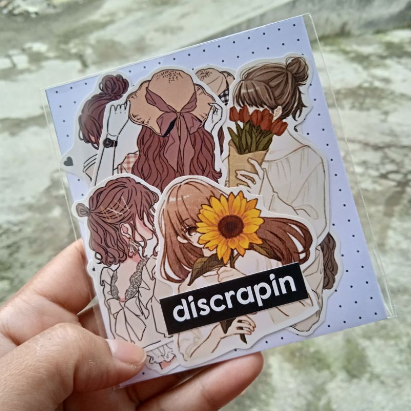 Jual (DSP) 8 PCS GIRL STICKER / STICKER JURNAL / AESTHETIC JOURNAL ...